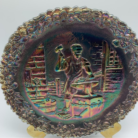 Fenton | Dining | Fenton 972 Glass Plate Commemorating Blacksmithing Of ...
